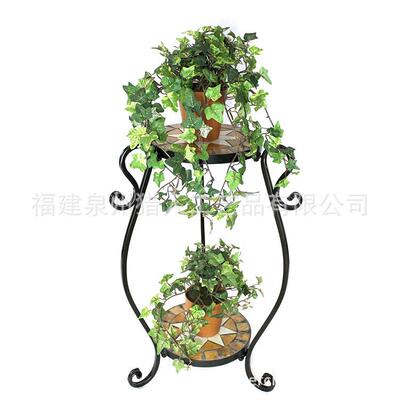 欧式八角图案层两茶壶配造星型铁马赛克铁RPK艺花架绿萝装饰花架