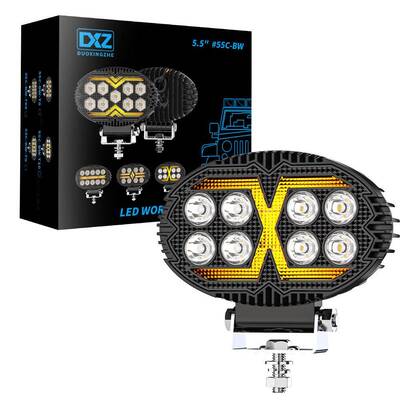 DXZ黑武士5.5inch椭圆8led工作灯越野车卡车加装日行泛光灯铺路