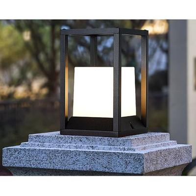 太阳能柱头灯防水简约门柱灯户外家用大门柱子灯别墅围墙庭院灯