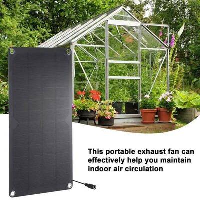 10狗W单晶排风太阳能风扇套装黑色宠物舍风71218扇户外便携迷你扇