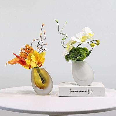 现处代仿真花玻璃花插XRC器样板房客厅茶几餐桌售楼艺洽谈桌软装