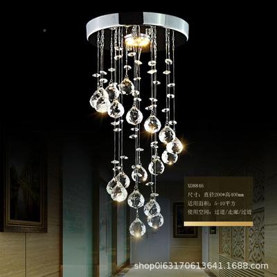 2273酒店过现代简约螺旋线晶灯圆形L水ED阳台灯道走吊廊玄关灯具