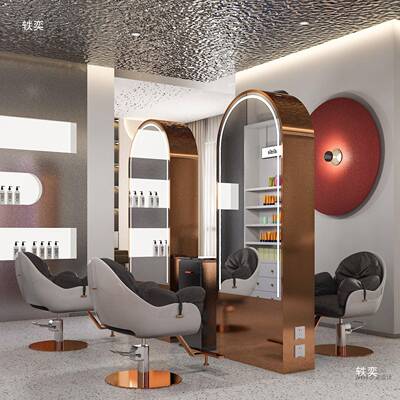 美发店镜台落地式发烫26043染面红镜台发廊网单双理发店镜子带美