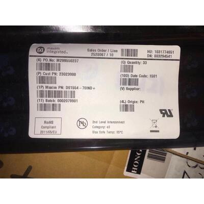 电子元器件【DS1554-70IND+】价格咨询为准120IND+ DS1554P