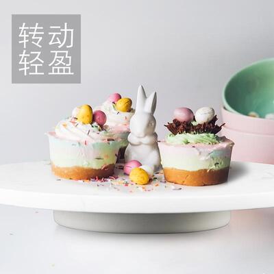 厂直大理石纹烘销蛋糕裱花台旋转点心盘CL201911家厨房烘焙工具批