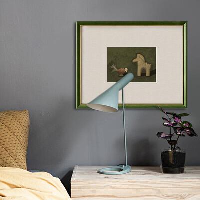 米尔单顿艾弗里实木绿装边画式欧小众卧室餐厅油画挂A108画饰画幅