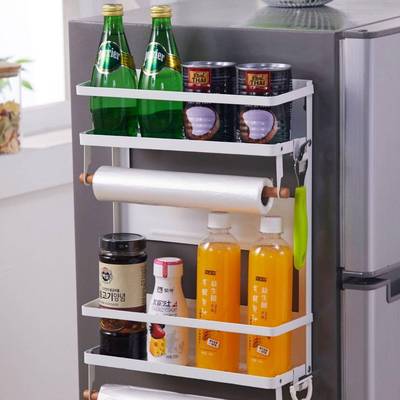 厨房免鲜XZ-19004孔卷纸保吸膜多功能叠磁家居折冰箱侧挂置物架