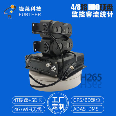 锋莱1080P公交客流监控一体机 HDD车载监控主机ADAS+DMS