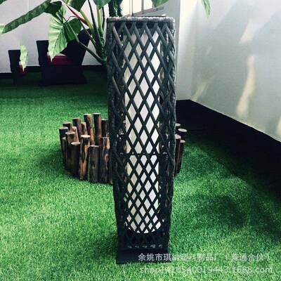 供应家用太阳能灯16*16*H68cm户外藤编照明灯花园走廊灯