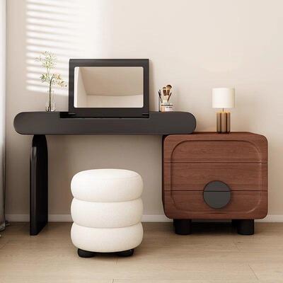 盖梳妆台15226户斗柜一体奶油风加厚小型新款翻化妆镜伸缩化可妆