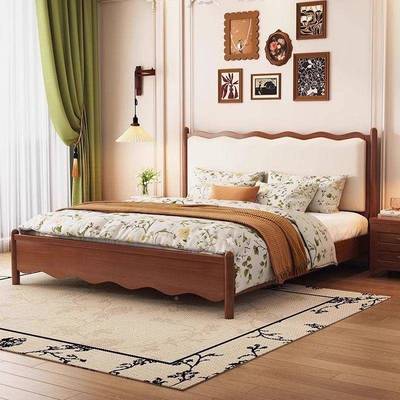 后现代高米主室1.8双档51946人床卧现代简约松木床硬床垫