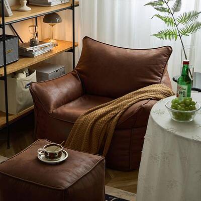 I2复人古单沙发客34072厅小户型布艺角转懒人沙发可躺可睡休闲沙