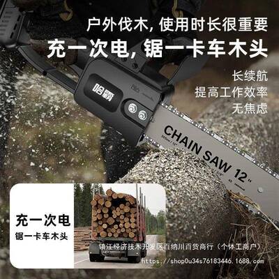 德国锂电锯充电手提式电链锯SJQ木树家外用户无线小型锯伐砍树修