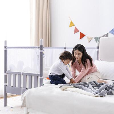 护现代简约实木儿童带栏加高宝宝OXH床床拼床婴儿床接加宽床城堡
