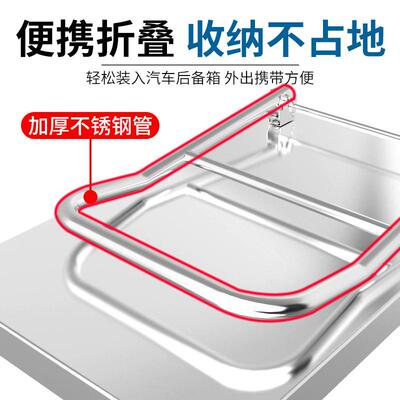 搬不锈小推车板拉货NGR钢手推车运钢车家用平板车静音拖车折叠手