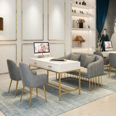 轻奢影楼家具接单桌椅铁艺选片桌现代简约婚纱店洽谈沙发桌椅组合