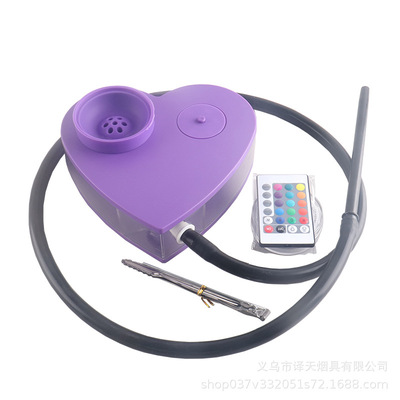 跨境货源爱心亚克力水烟壶 hookah shisha新款酒吧水烟配件跨境款