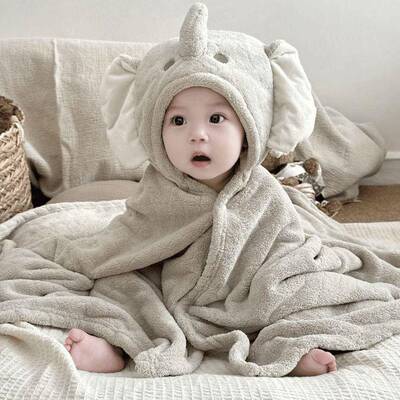 四季婴儿浴巾宝浴宝带帽41215初新洗生斗篷儿童袍吸水超软澡可爱
