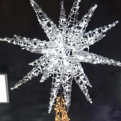 ED爆炸星立体多星L商场美陈亮化布置户外挂星星角灯节日DJS装饰树