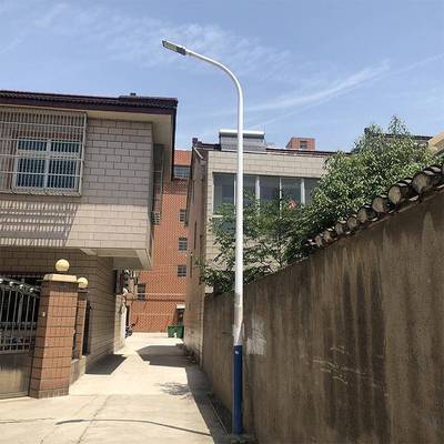 自弯挑臂5米6米le路灯杆子道路户小区PQW照d明路灯新农2村外20v路