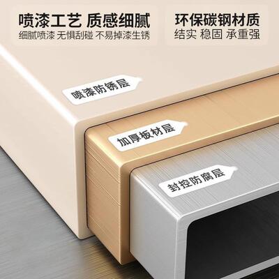 小铁艺床型头柜黑色带36198家用卧室简易移可动灯创意置物柜替代