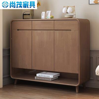 客厅鞋柜户型入小户实木鞋柜大式容量新中实木边柜框子收5612#561