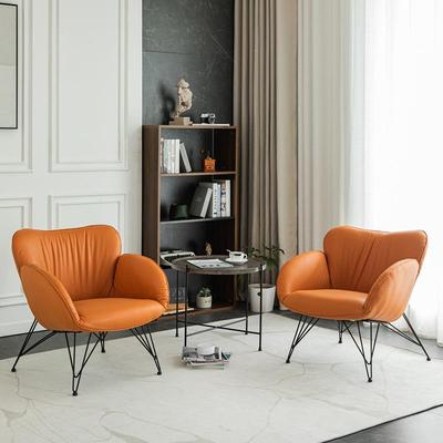 北欧单人沙发懒人轻奢简约阳台休闲椅客厅创意洽谈桌椅科技布沙发