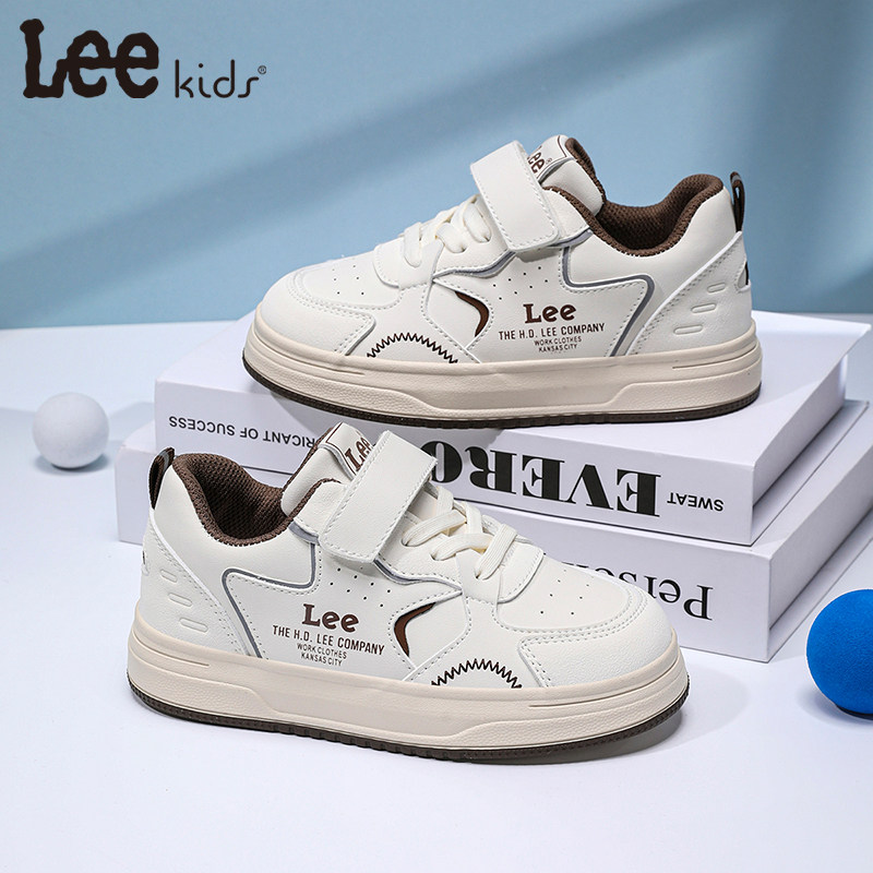 Lee kids儿童板鞋轻便休闲鞋秋季男女童小白鞋防滑运动户外儿童鞋