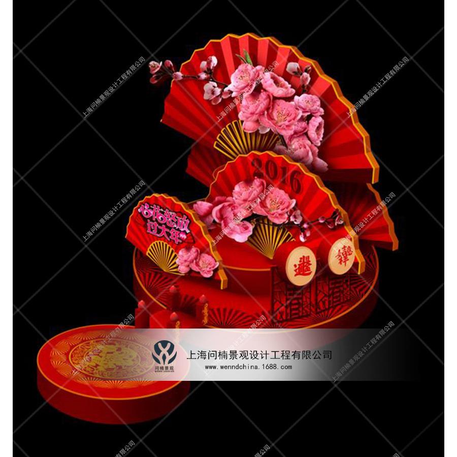 商场春节美陈新年布置装饰商业美陈景观装置创意艺术雕塑中庭吊饰