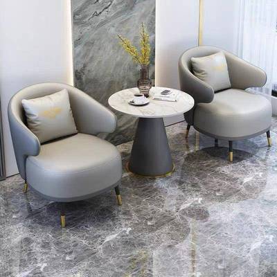 简约洽谈沙发茶几组合酒店客房接待桌椅美容院会客沙发一桌二椅