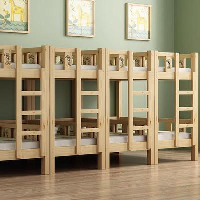 幼园床休T2CZt床托管班小学午生睡床儿实木儿童床高午低床上下铺