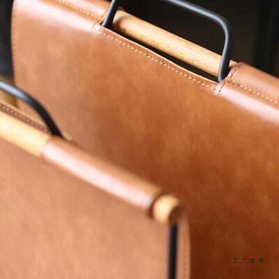 铁实木杂志艺架书报架美式物杂收纳架北欧置物架VOW子古落地中小