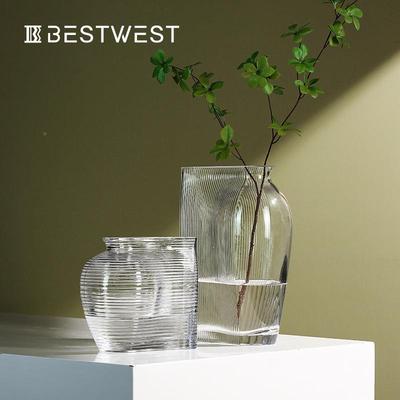 博西居简家约创意YYC-2454透明水培大肚花瓶摆件ins家玄居关软装
