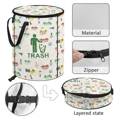 跨境爆款户外可25498折制垃圾桶叠工厂直供定图起案一个订7天内发