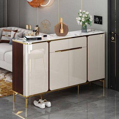 收轻奢岩板鞋柜家用口大DMZ容门量纳储物柜多厅功能入户门口客隔