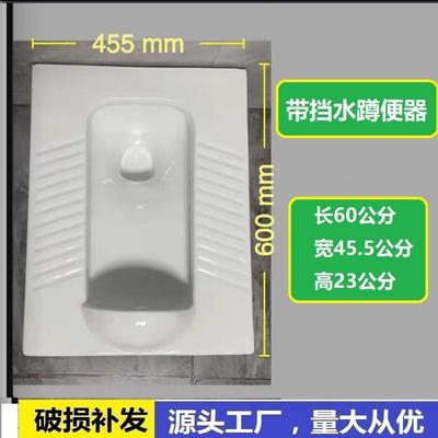 带挡陶瓷蹲坑683蹲便器带S水防臭蹲厕共厕弯无踏弯脚感应轻奢