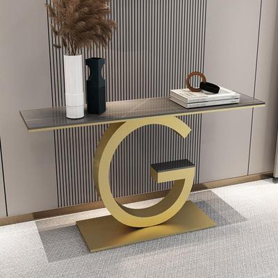 现代玄关桌轻窄奢进门靠墙超走廊玄台关柜岩幻板76914玄桌新中式