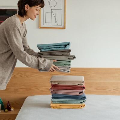 棉磨毛单单件床纯IPN色全加纯厚保暖床罩棉磨绒床笠