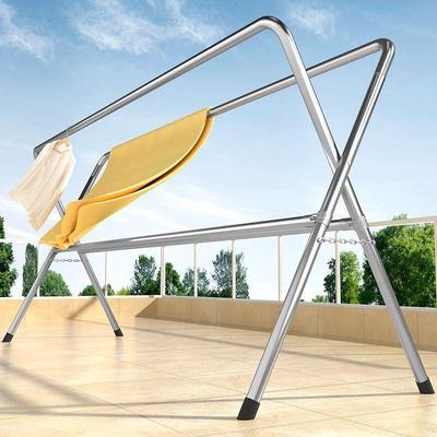 晾衣架落地折叠室内家用阳台室外凉衣杆卧室伸缩镀锌管晒被子帮菊