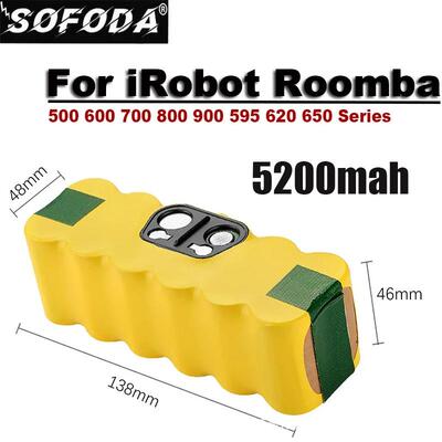 适用于IRobotRoomba的14.4V3300mAh机器人吸尘器电池50060070