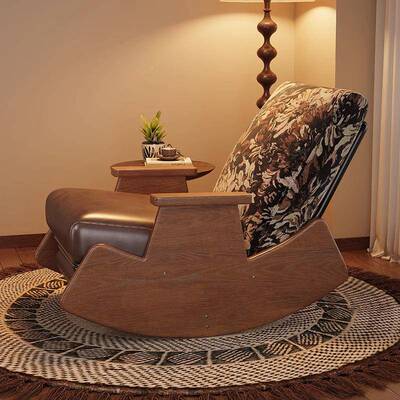 复古风摇发椅休躺椅家用阳台中摇古风休闲椅72225单午人沙椅客厅