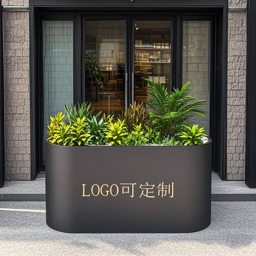 户外不锈钢坐凳花箱广花场铁艺花915小槽公园区售种植箱盆楼处花