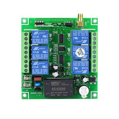 工控路无线484遥控开关220伏六灯路6厅控工业展电机正反转接收控