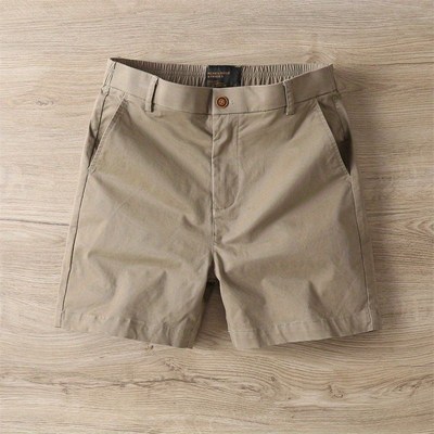 夏季新款纯棉四分裤男士干活穿的弹力修身休闲耐脏磨五分工装短裤