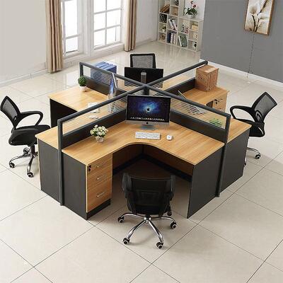 现卡代简约职员办公脑桌4/6人位电桌椅办公家具XR-Y0700屏风组位