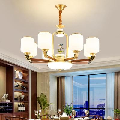 全铜新中吊灯式别墅实中木客厅灯高端大气国风20灯25年新款96餐厅