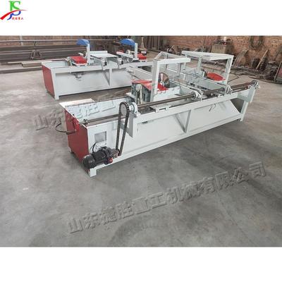 45度端齐头锯电动方木双托切盘边下料修锯自动多段js-qtj45断料割