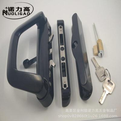 锌合明金推拉门锁NLG-JBC移门接L锁带匙对开装拉手NG-JB对C拉手