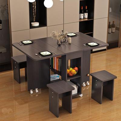 折6514椅叠餐形桌家用可动伸缩长方简易小户型多功能桌组合吃饭桌