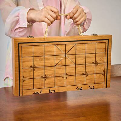 实木象棋便携带折叠盘中LBO国象棋成人礼大号装像棋高档棋橡棋送